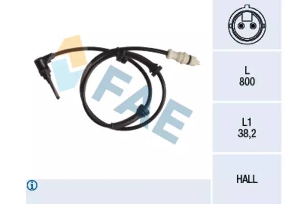 Czujnik prędkości obrotowej koła (ABS lub ESP) FAE 78243 (oś przednia ...